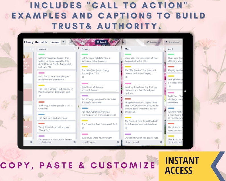 Herbalife Distributor Social Media Captions: 365 Customized - Etsy