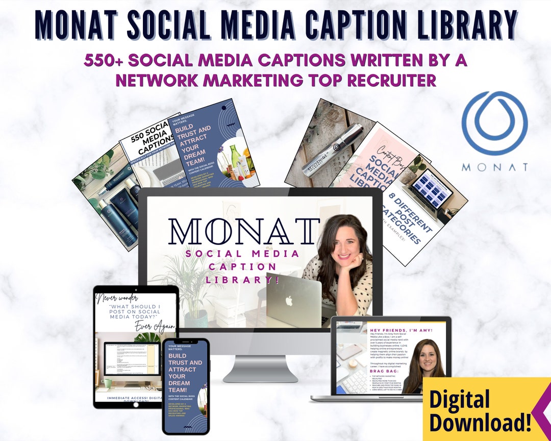 Monat Social Media Captions Monat IG Posts Social Media Calendar Monat ...