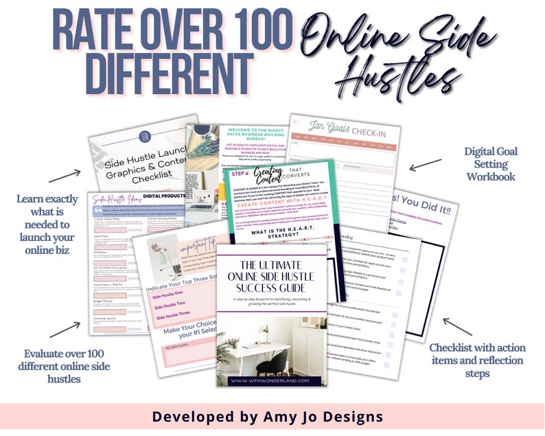 Side Hustle Planner Side Hustle Guide Passive Income Planner Online ...