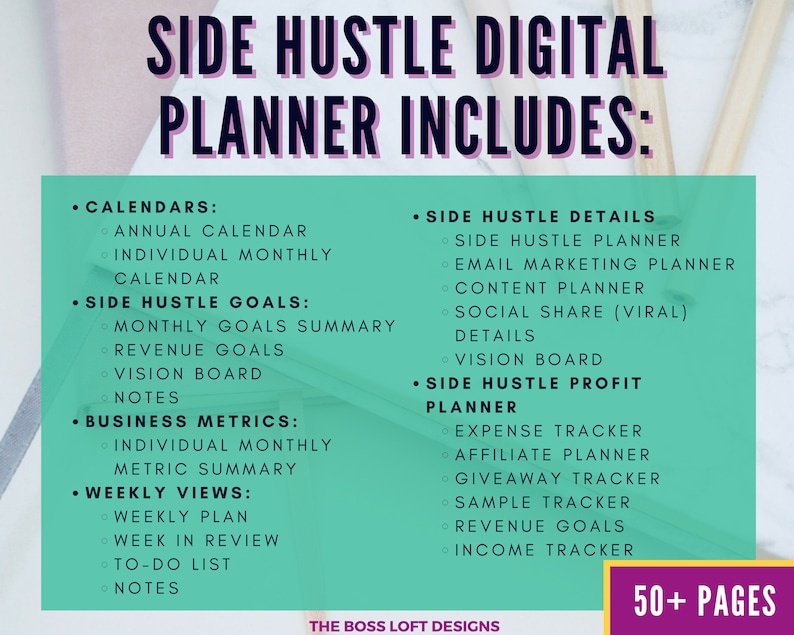 Side Hustle Planner MLM Planner Direct Sales Planner MLM Digital ...