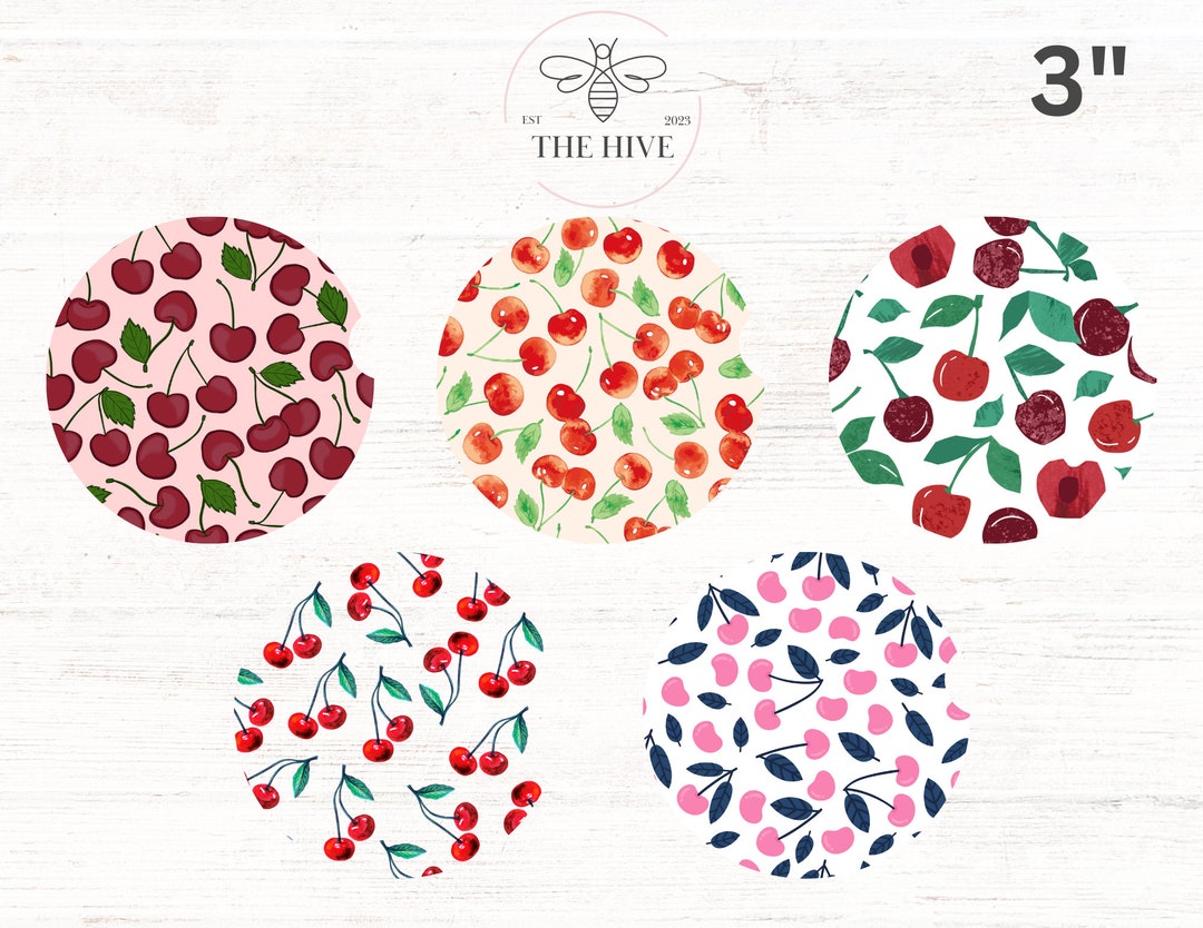 Cherry Sublimation Car Coasters DIGITAL - Etsy