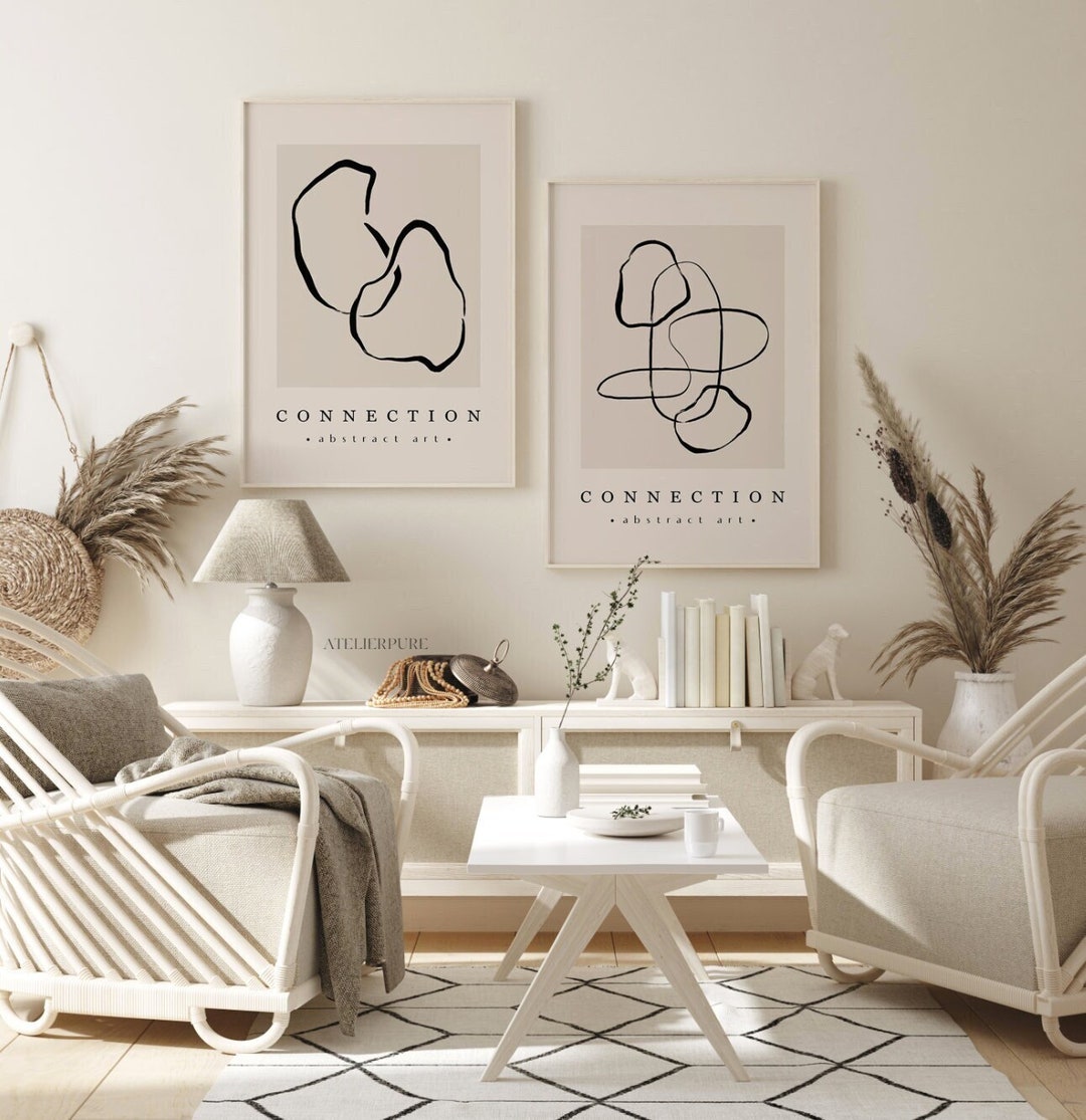 Abstrakte Drucke 2er Set druckbare Wandkunst Moderne - Etsy.de