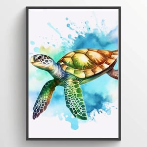 Watercolor Sea Turtle Poster - Etsy