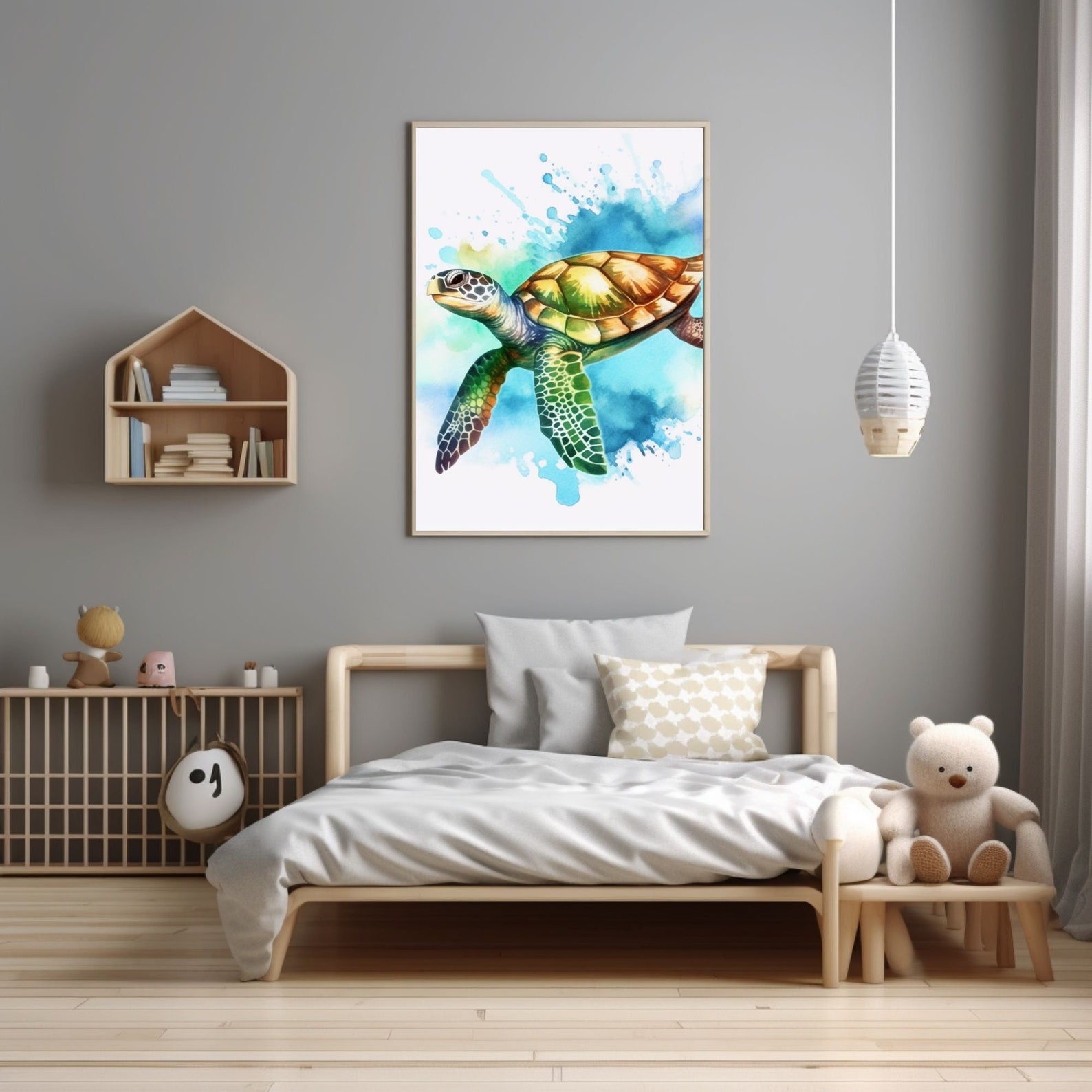 Watercolor Sea Turtle Poster - Etsy
