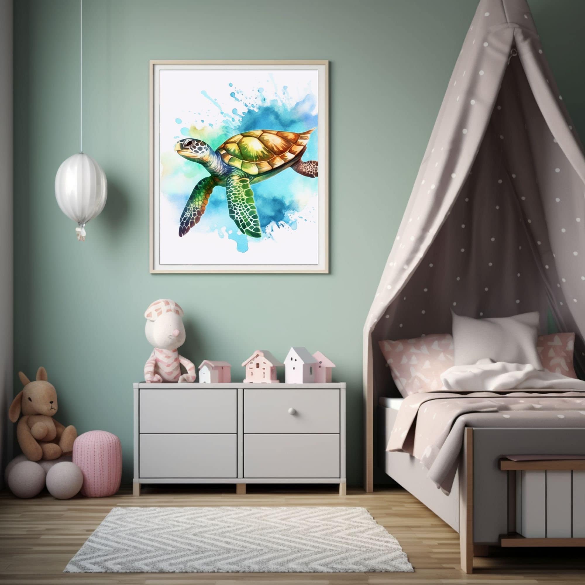 Watercolor Sea Turtle Poster - Etsy