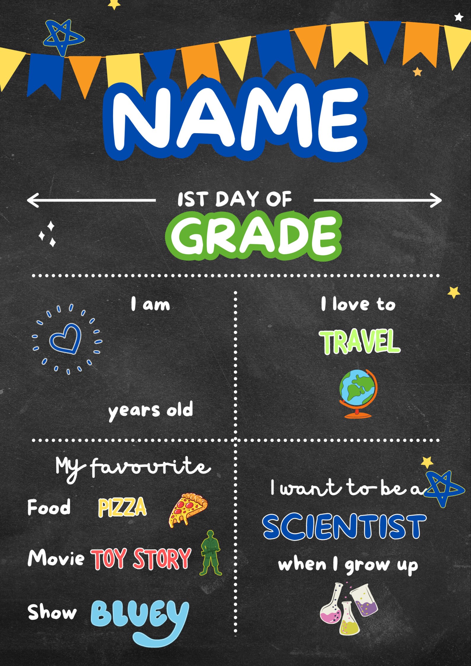 First Day of School Milestone Poster - Etsy