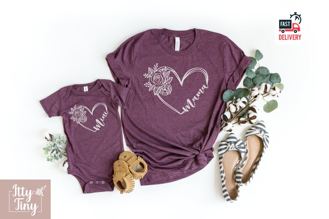 Mama Mini Heart Shirt, Gift for Mom, Mommy and Me Shirts, Mother's Day ...