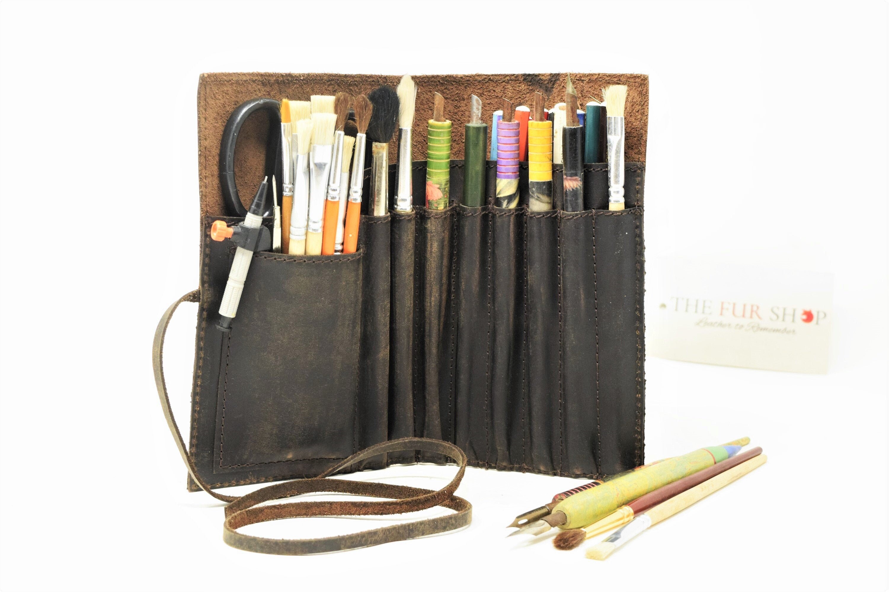 Handmade Leather Artist Pouch Tools and Pencil Pouch - Etsy UK