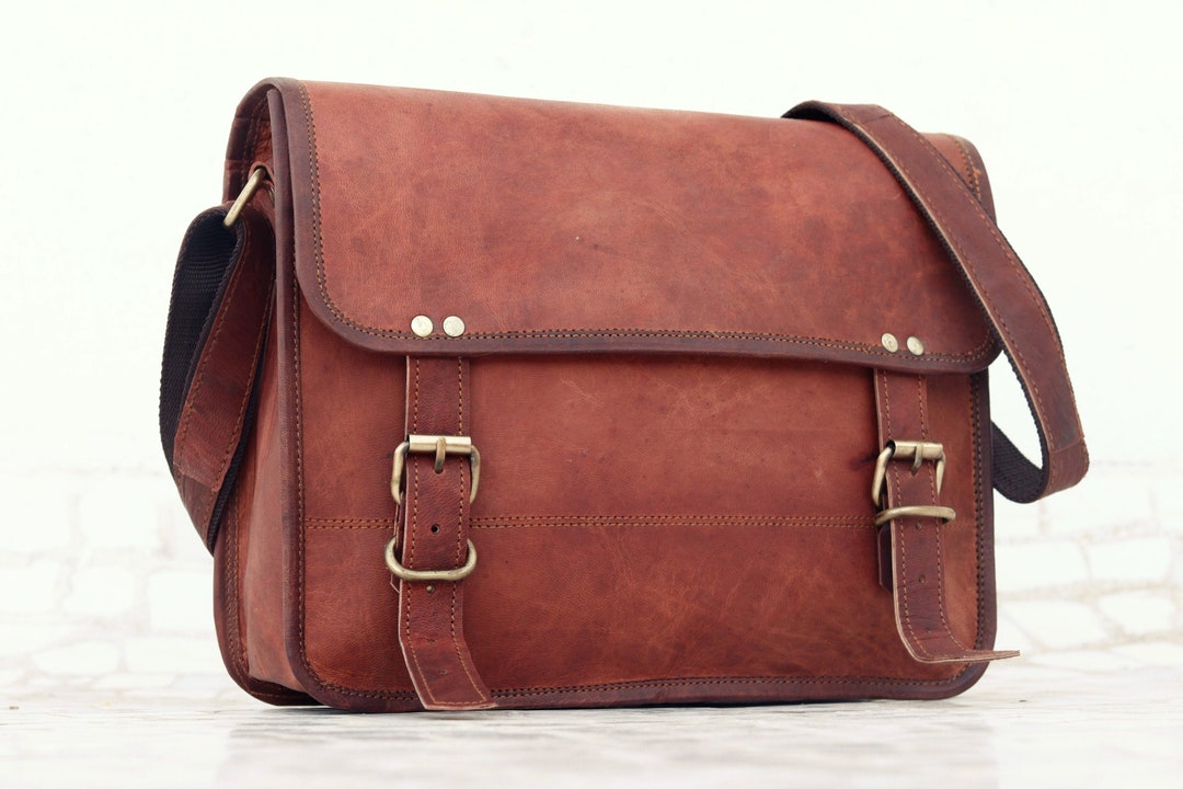 Everyday Leather Laptop Bag for Men and Women | Simple Design Handmade ...