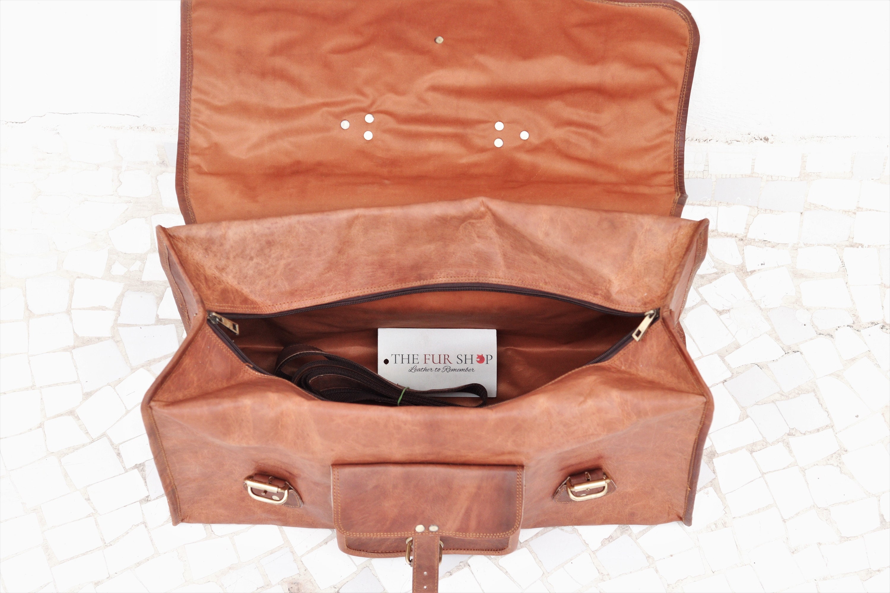 Square Travel Bag with Flap Spacious Leather Duffel Overnight | Etsy