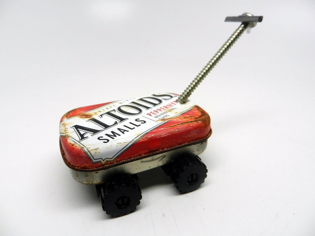 Handmade Altoids Tin Red Wagon: Rolling Sculpture Stash Box - Etsy