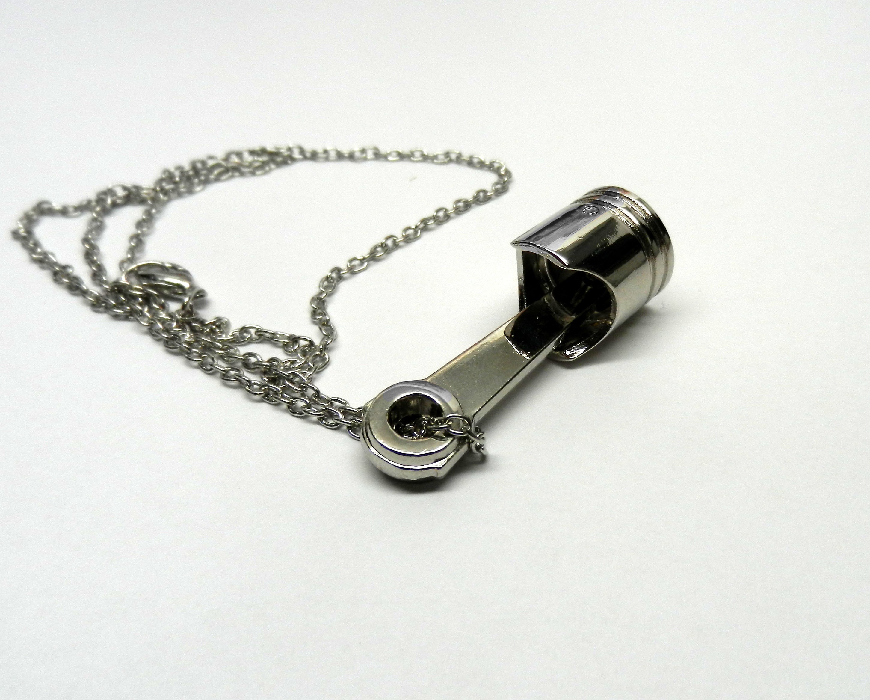 Car Engine Piston 19 Necklace Silver Tone Chrome Detroit - Etsy