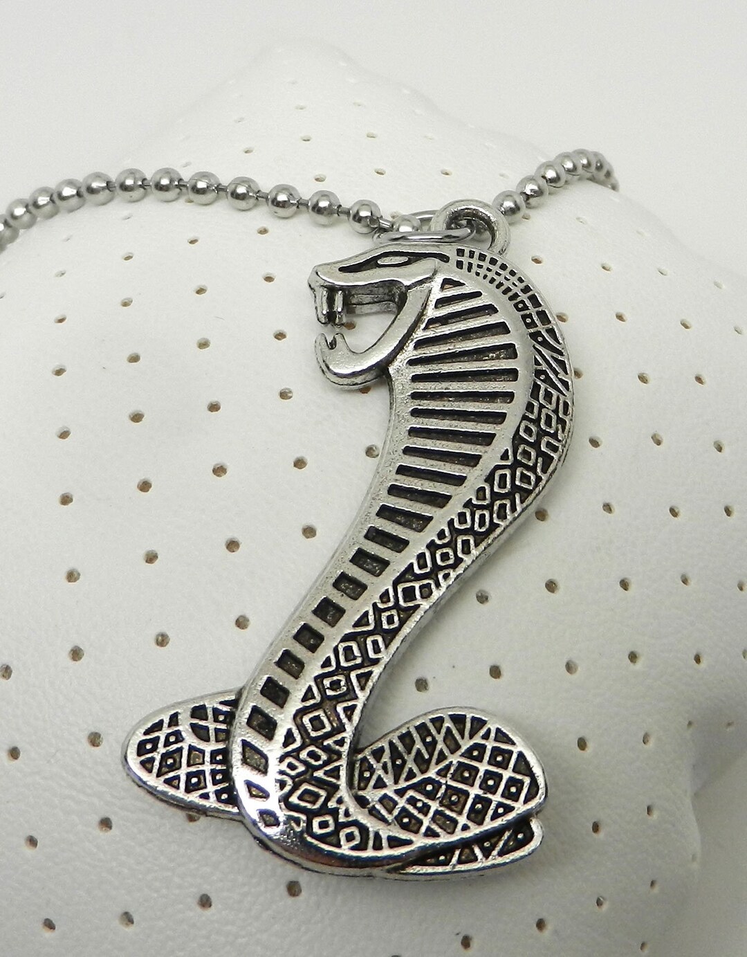 Ford Cobra Jet Shelby Steel Pendant 22" Necklace Mustang Torino Vintage ...