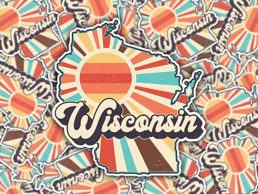 Wisconsin Retro Vinyl Sticker - Etsy