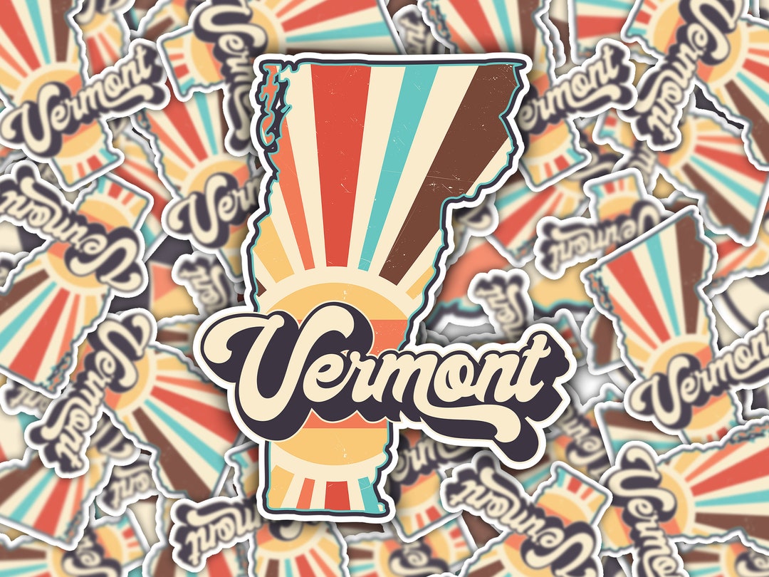 Vermont Retro Vinyl Sticker - Etsy