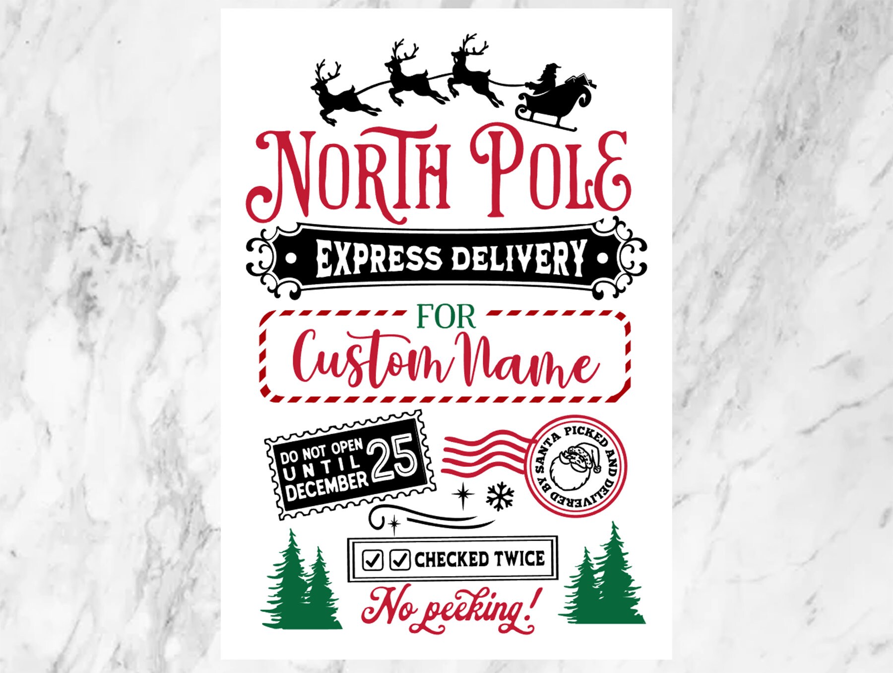 North Pole Express Delivery Santa Gift Sticker - Etsy