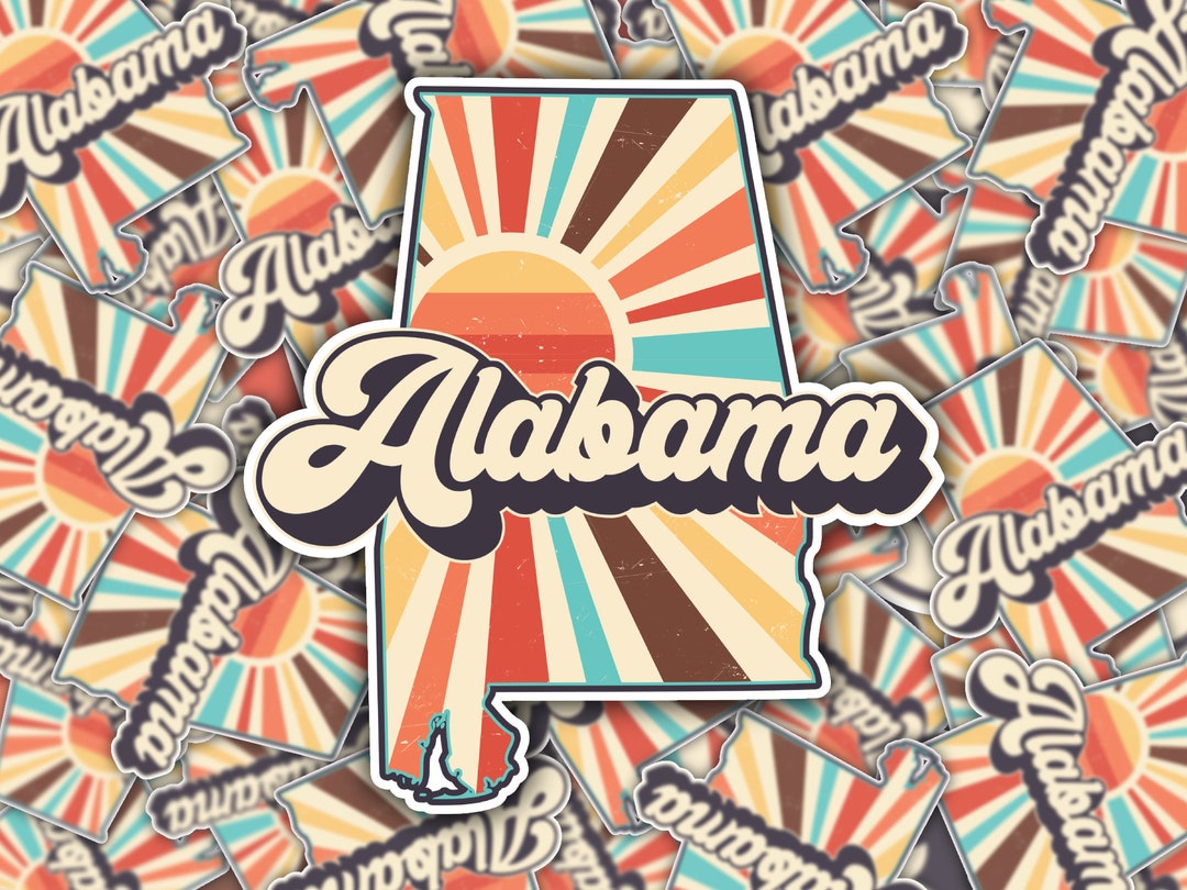 Alabama Retro Vinyl Sticker - Etsy