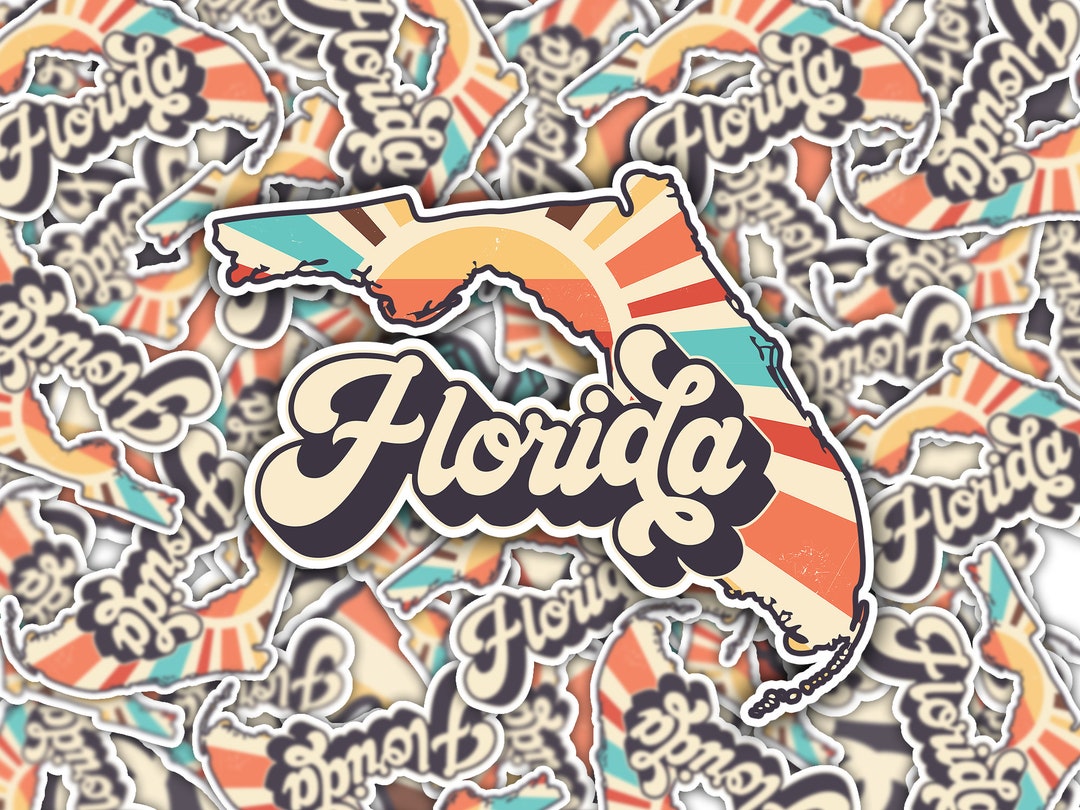 Florida Retro Vinyl Sticker - Etsy
