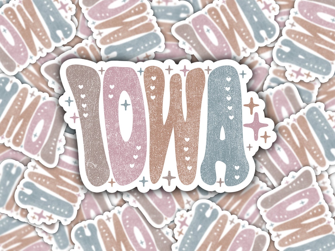 Iowa Boho Vinyl Sticker - Etsy
