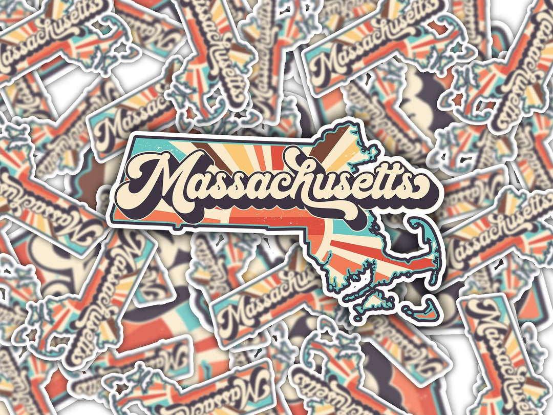 Massachusetts Retro Vinyl Sticker - Etsy