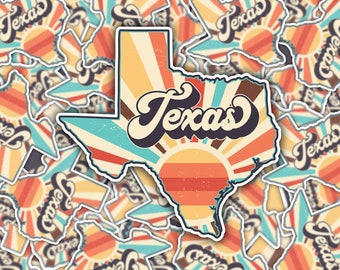 Vintage 1950's Style Amarillo Texas Retro Travel Decal Sticker State ...