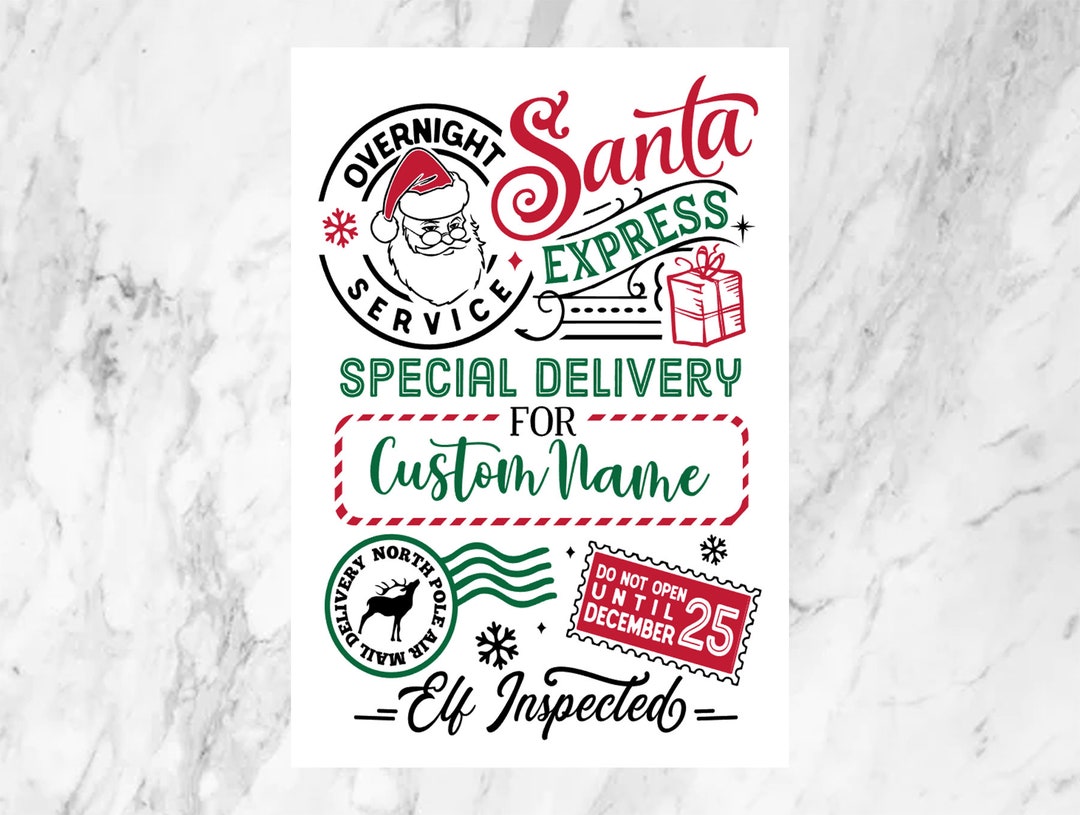 Santa Express Special Delivery Santa Gift Sticker - Etsy