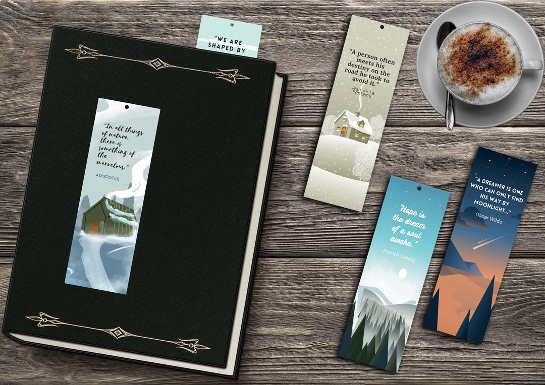 Set of 5 Scenic Printable Bookmarks Inspitational Quotes Home Printable ...