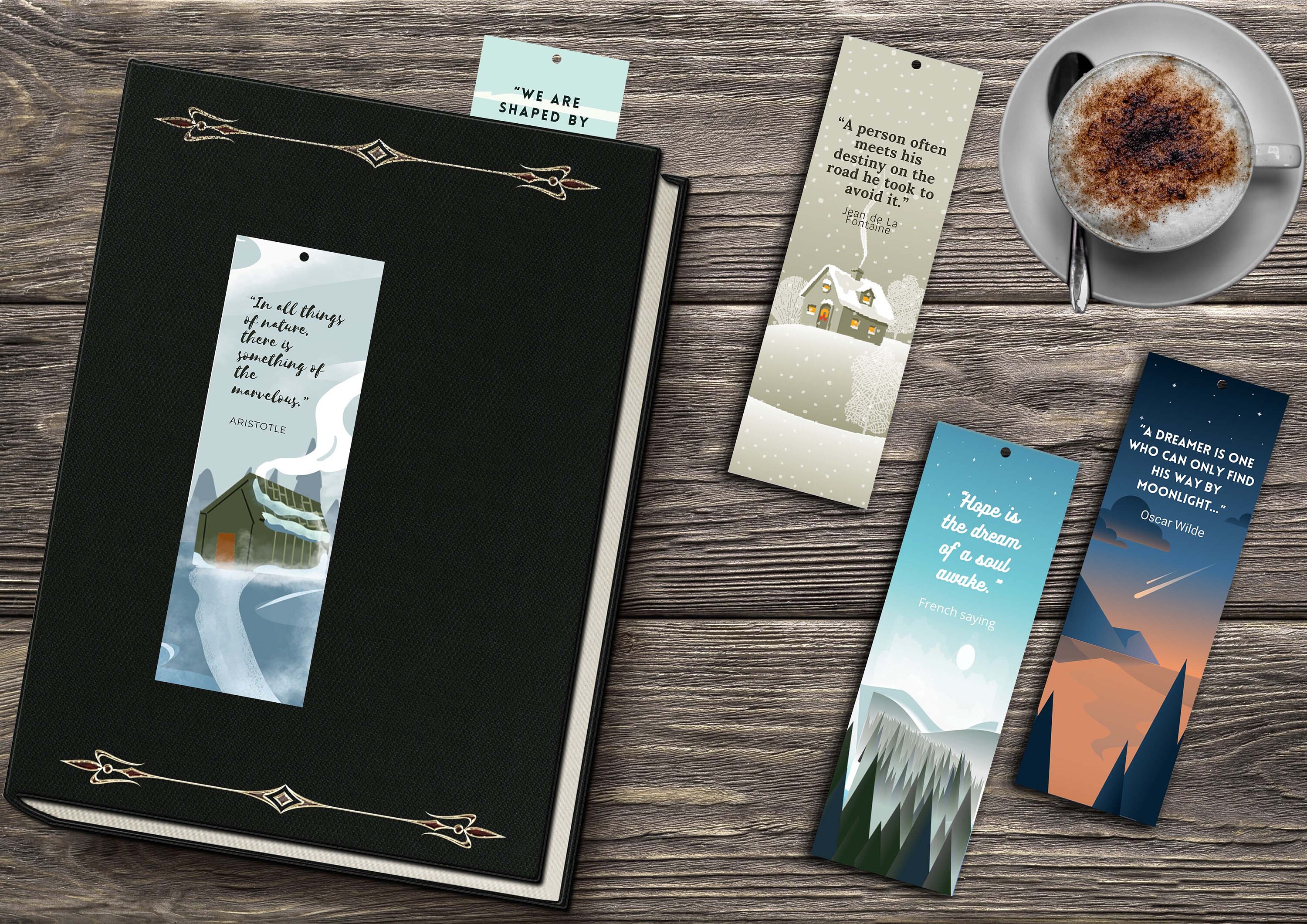 Set of 5 Scenic Printable Bookmarks Inspitational Quotes Home Printable ...