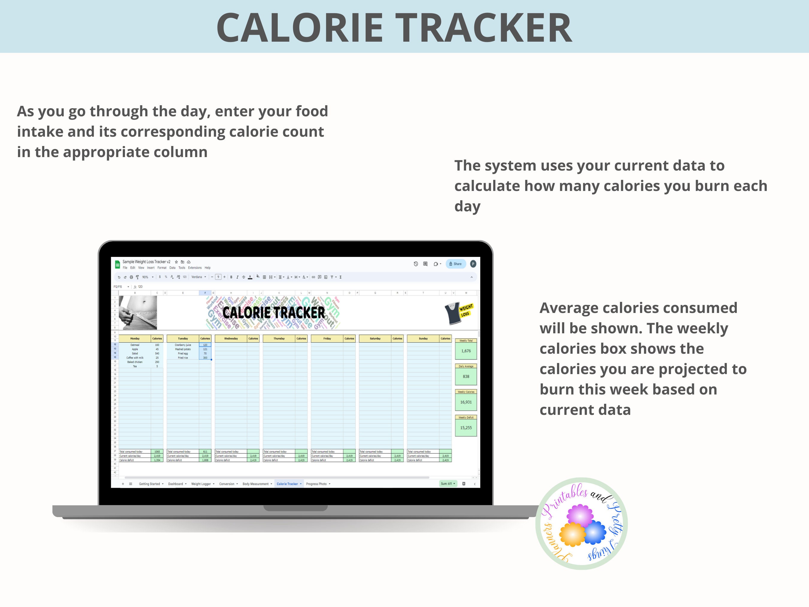 Easy All-in-one Weight Loss Tracker Motivating Tool to Help You Reach ...