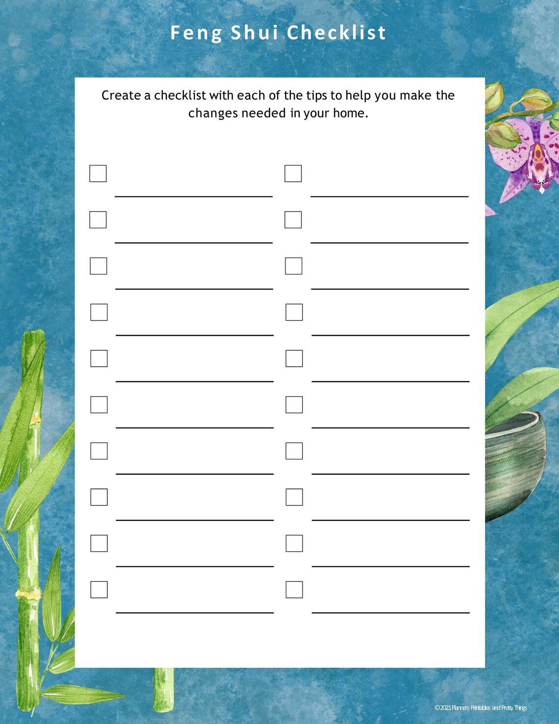 21 Days of Feng Shui Journal Instant Download Home Printable - Etsy