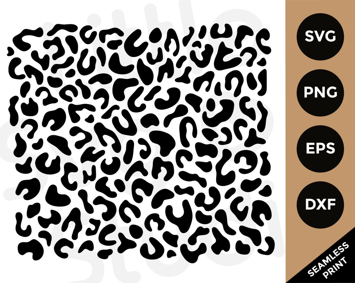 Leopard Print SVG Black Seamless Leopard Pattern SVG Animal | Etsy