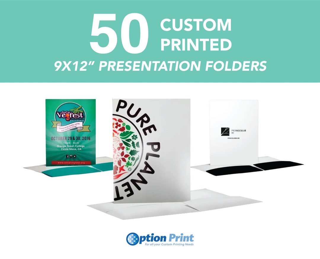 Short Run Folders - 50 9x12" Custom Presentation Folders - Same/next ...