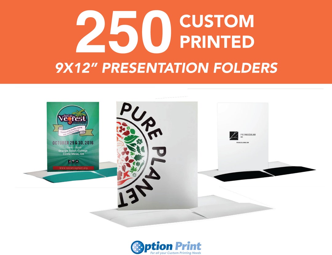 250 9x12" Custom Presentation Folders - Same/next Day Print & Ship - Free Shipping! - Etsy