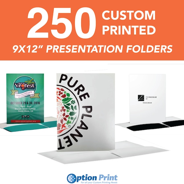 Custom Black Folders With Logo - Etsy