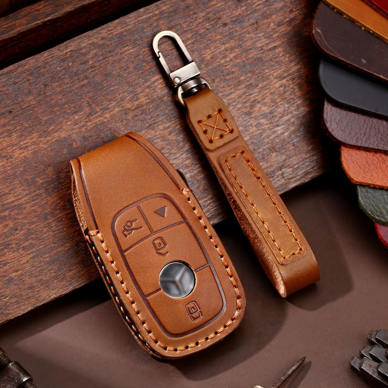 Mercedes Benz Car Key Case, Mercedes Benz Key Fob Cover, Leather Car ...