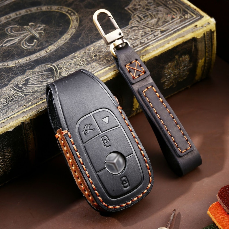 Mercedes Benz Car Key Case, Mercedes Benz Key Fob Cover, Leather Car ...