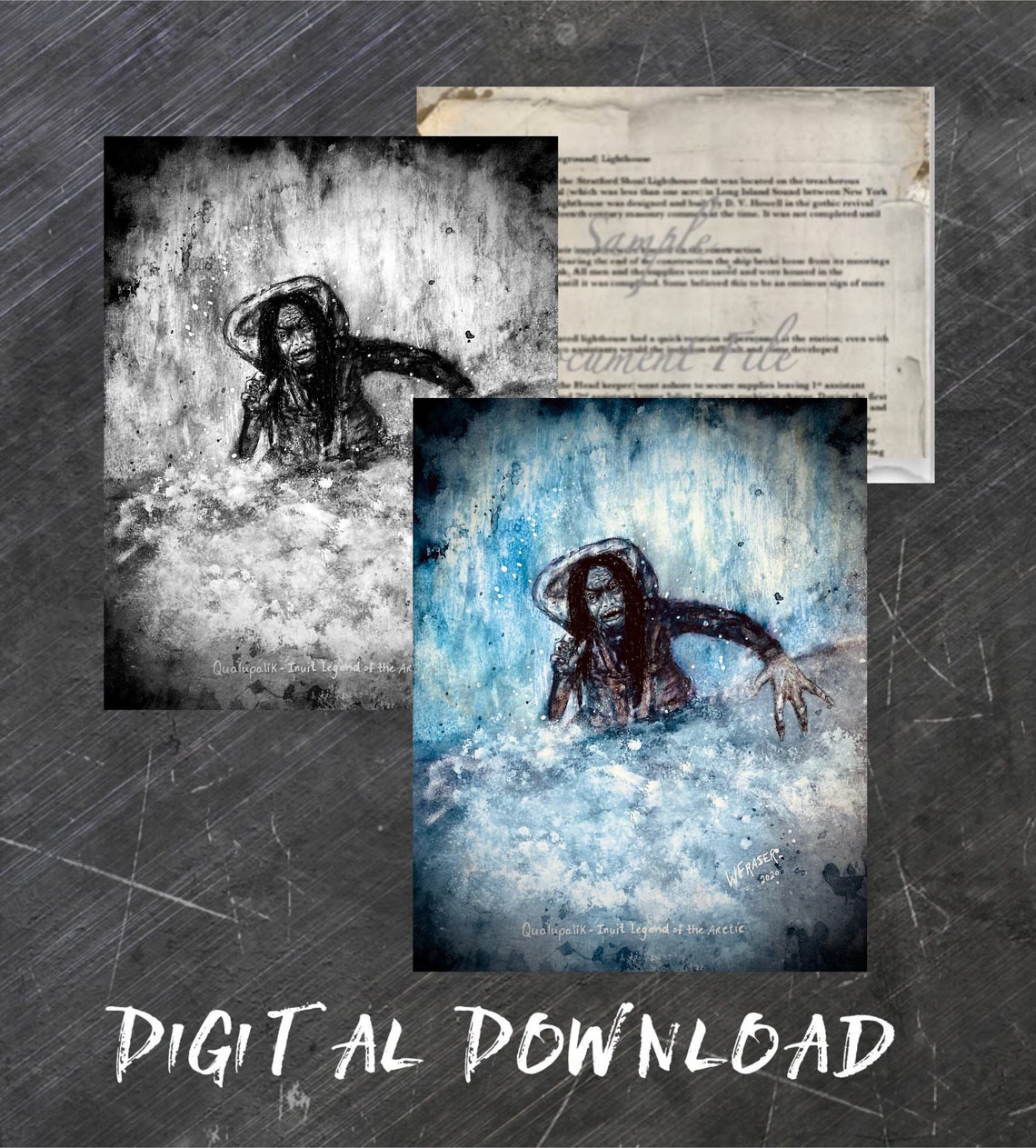 Qalupalik Inuit Folklore Mythical Creature Art Digital - Etsy.de Qalupalik Inuit Folklore Mythical Creature Art Digital - Etsy.de