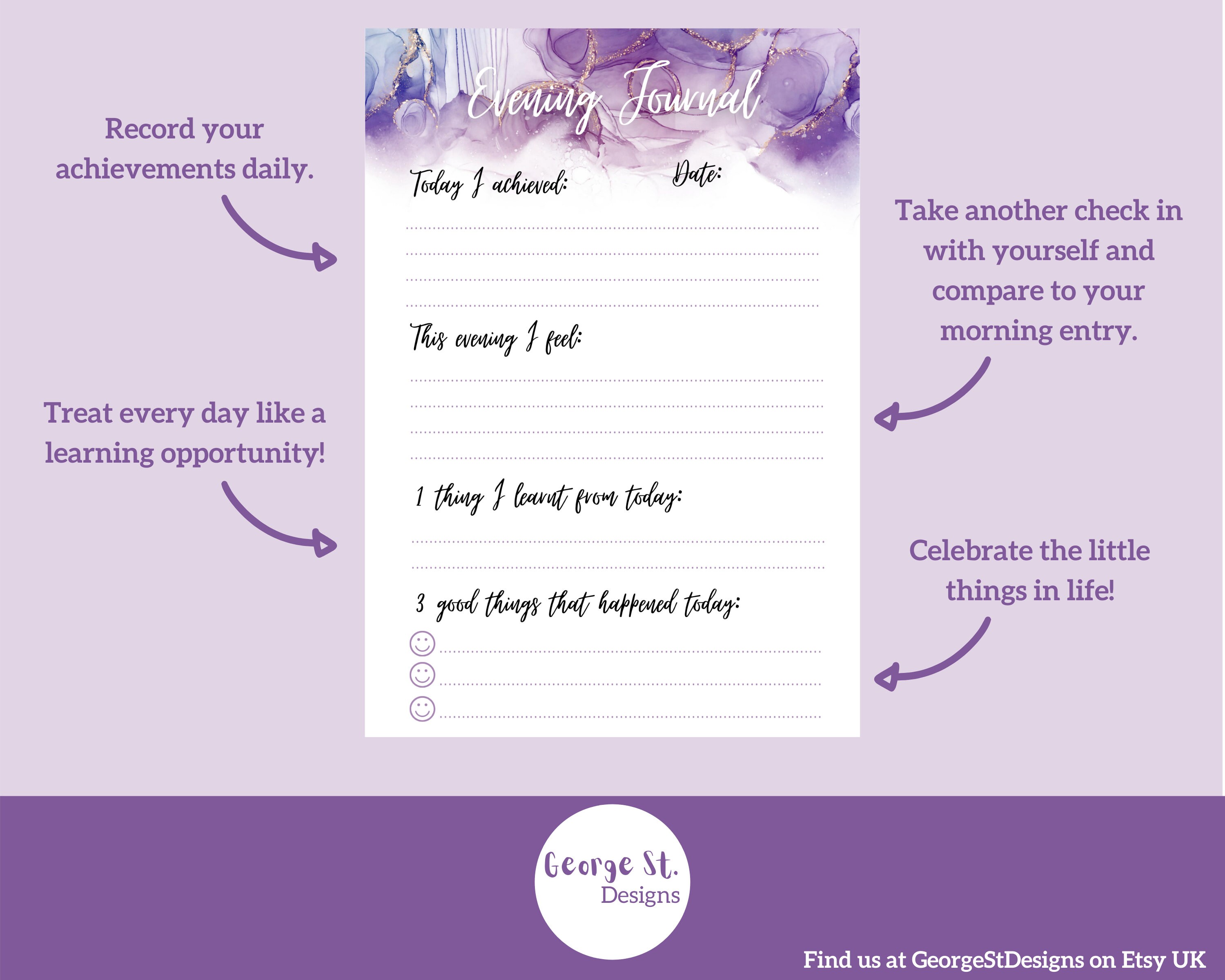 Morning and Evening Journal Printable, Weekly Reflection Printable ...