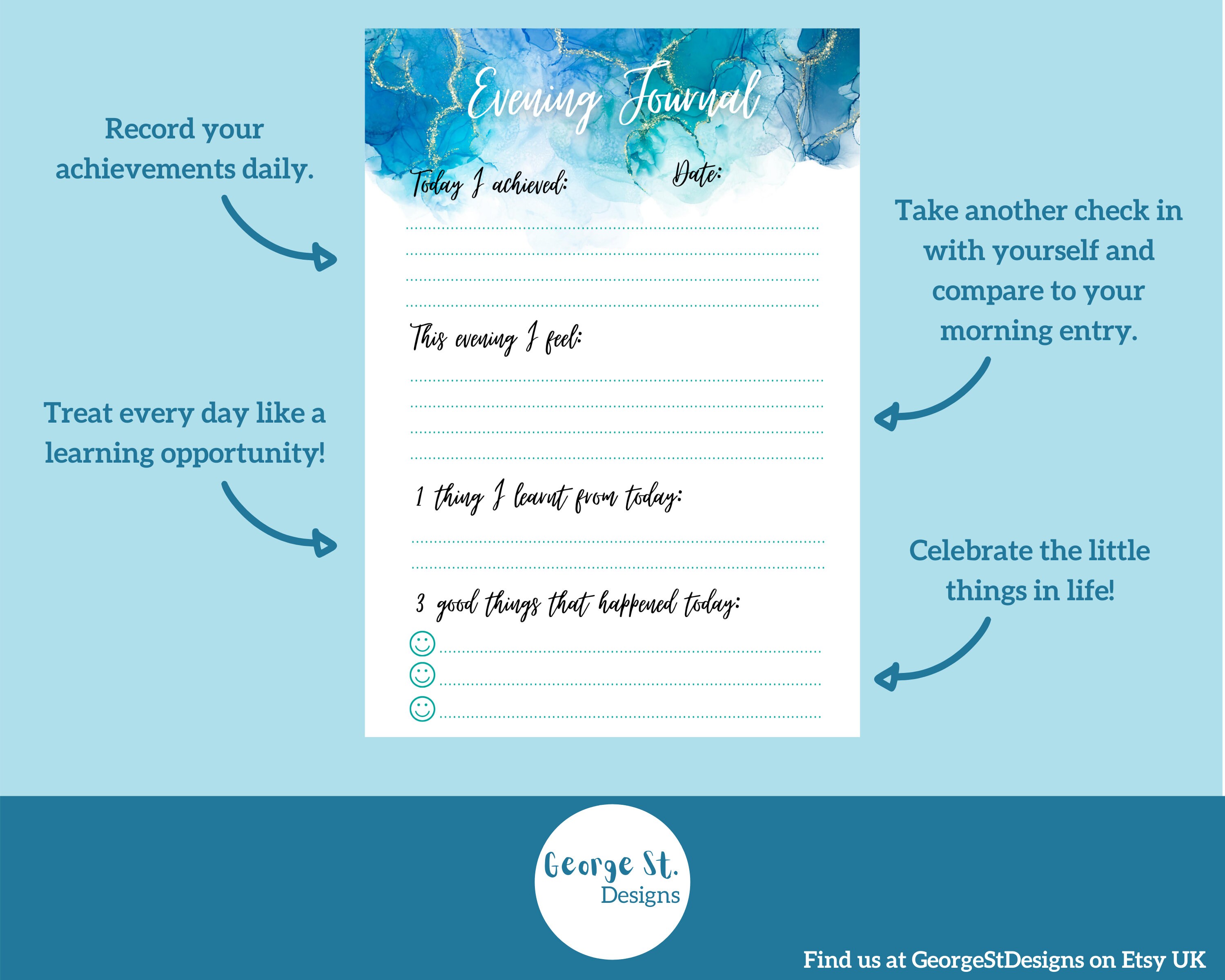 Morning and Evening Journal Printable Weekly Reflection - Etsy