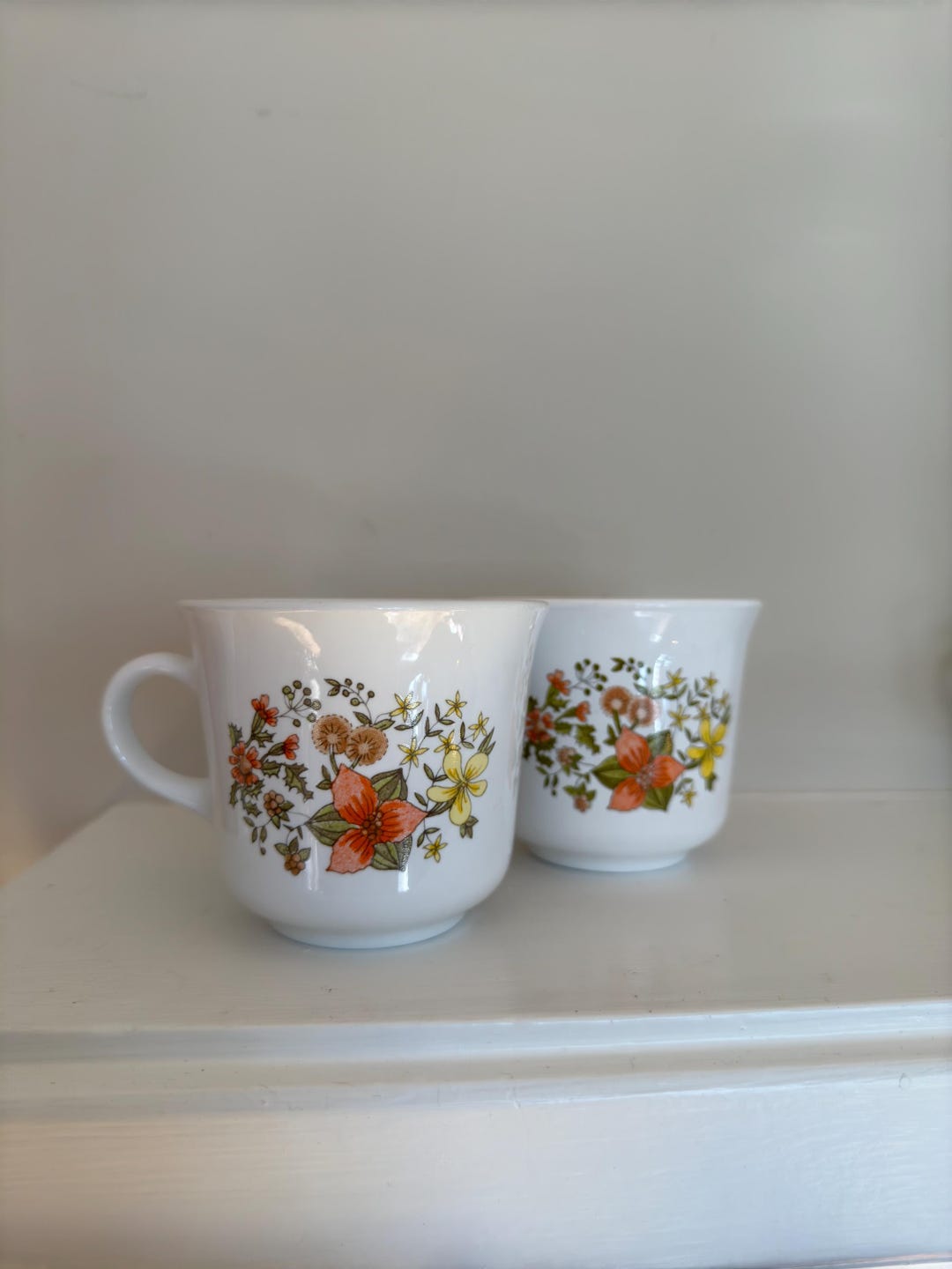 Pair of 1970's Vintage Corelle Indian Summer Pattern Corning Mugs, Set ...
