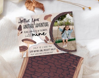 EDITABLE Outdoorsy Photo Birthday Party Invitation Nature Picture ...