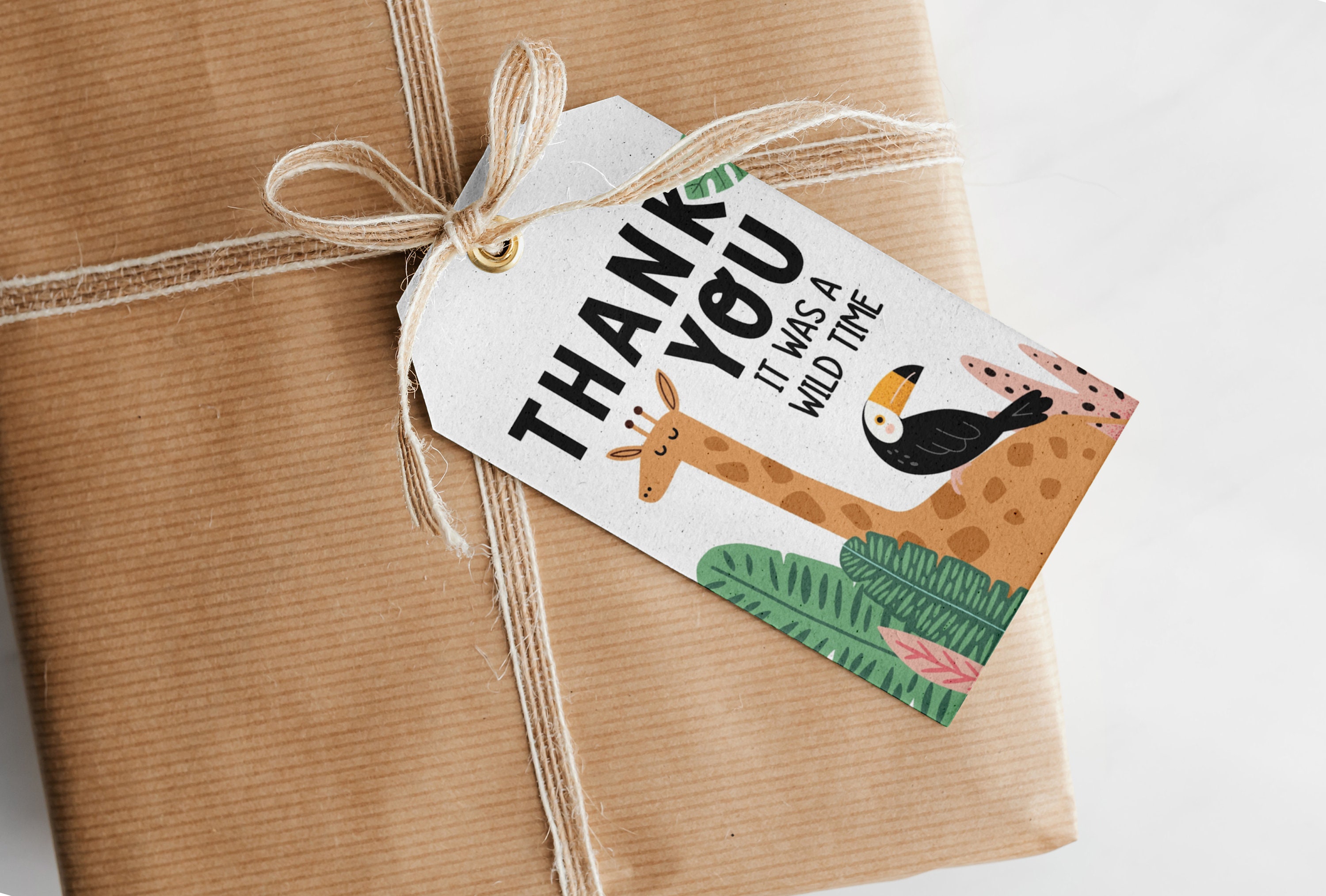 Tropical Animals Party Favor Tag Animal Thank You Zoo Birthday Safari ...