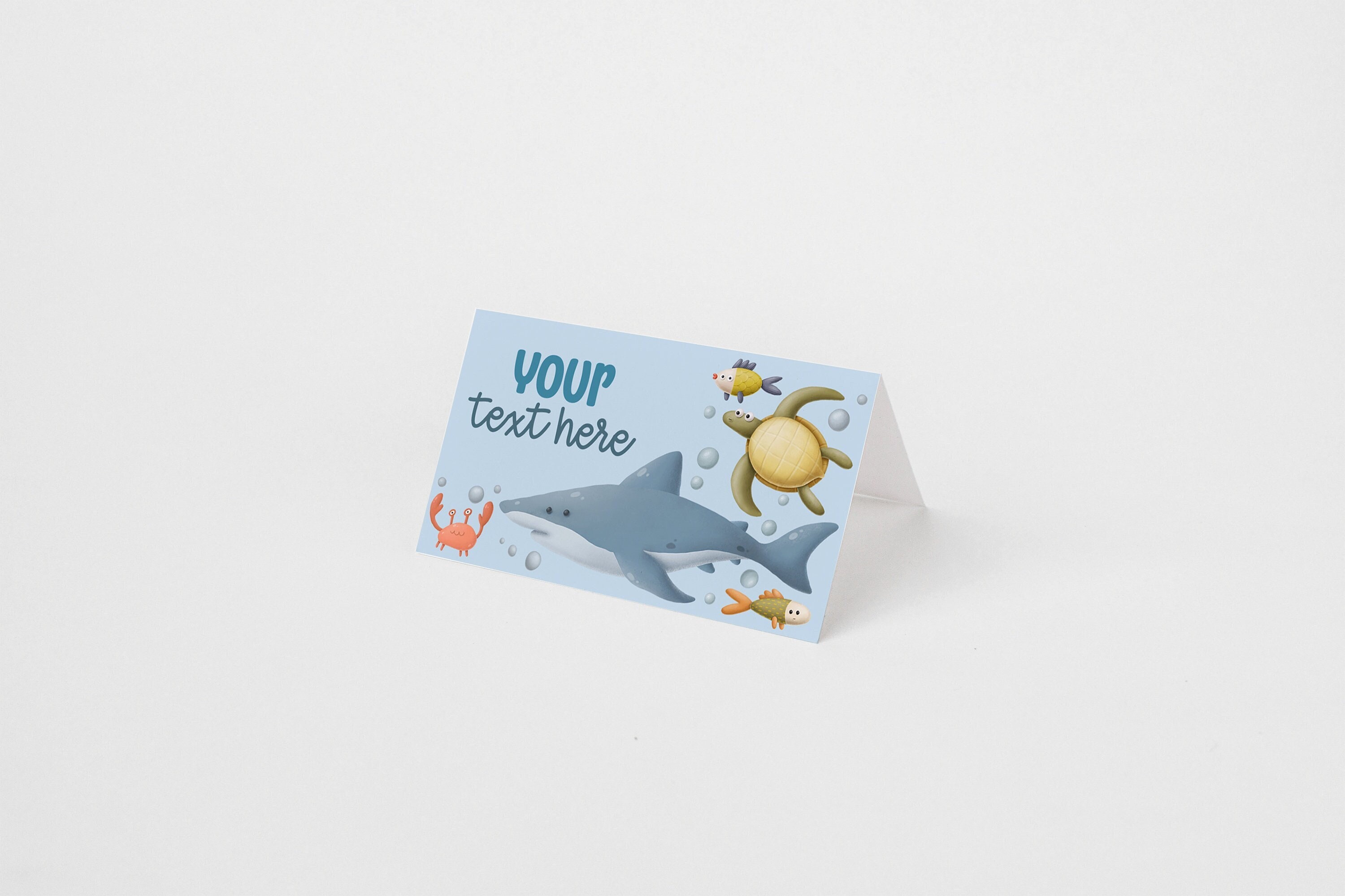 Editable Under the Sea Place Cards Ocean Food Labels Shark Birthday ...
