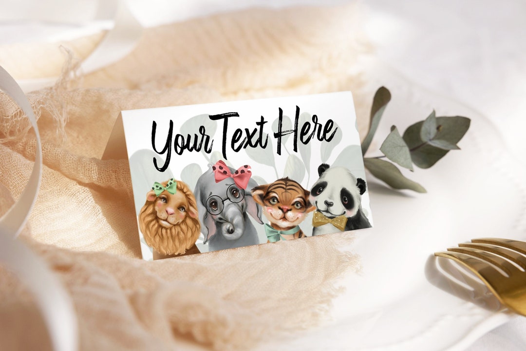 Editable Animal Place Cards Cute Animal Food Labels Zoo Birthday Label ...