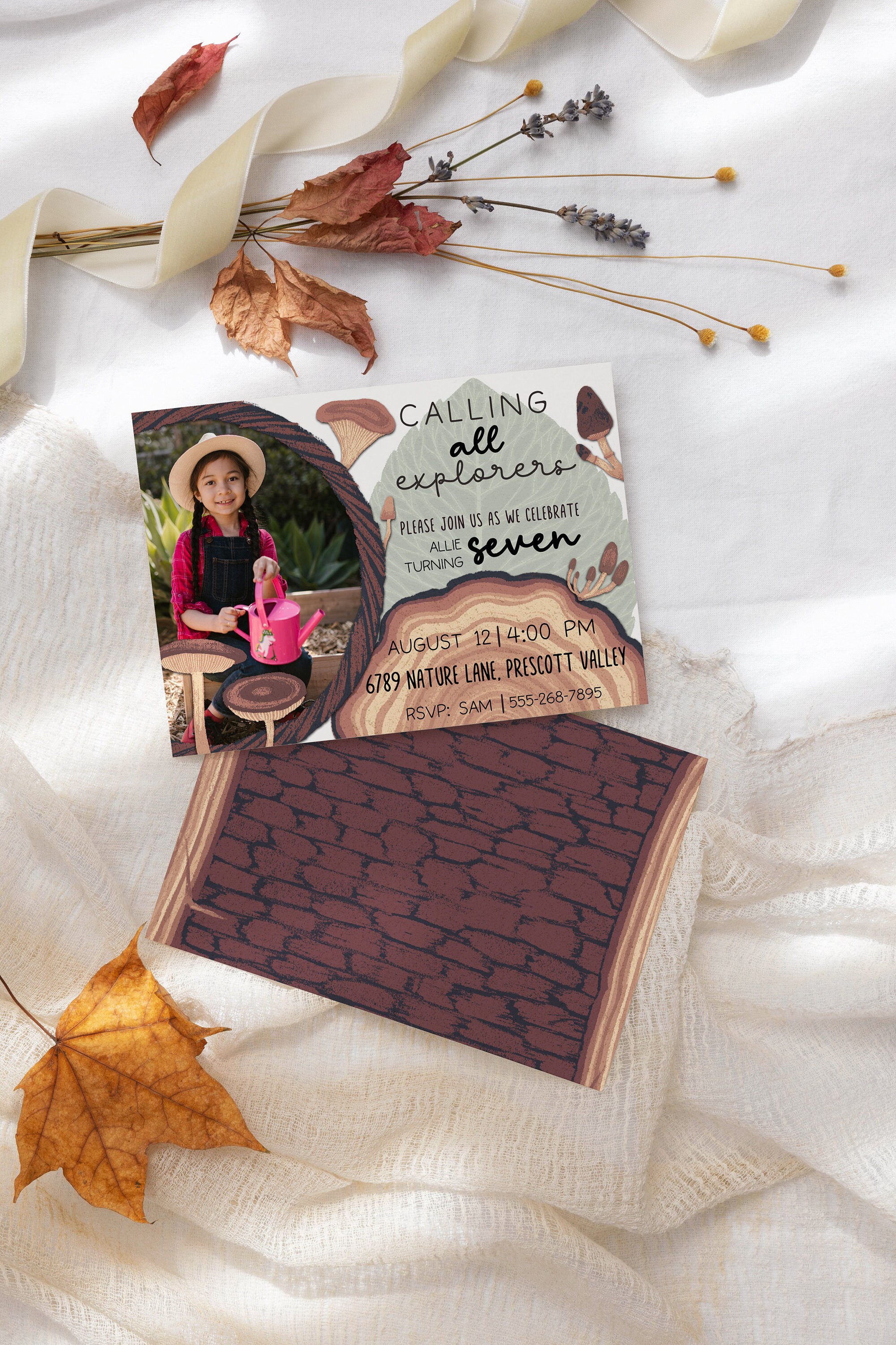 EDITABLE Outdoorsy Photo Birthday Party Invitation Nature Picture ...