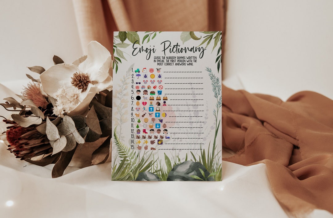 Baby Shower Emoji Pictionary Game Wildflowers | Nursery Rhymes Baby ...