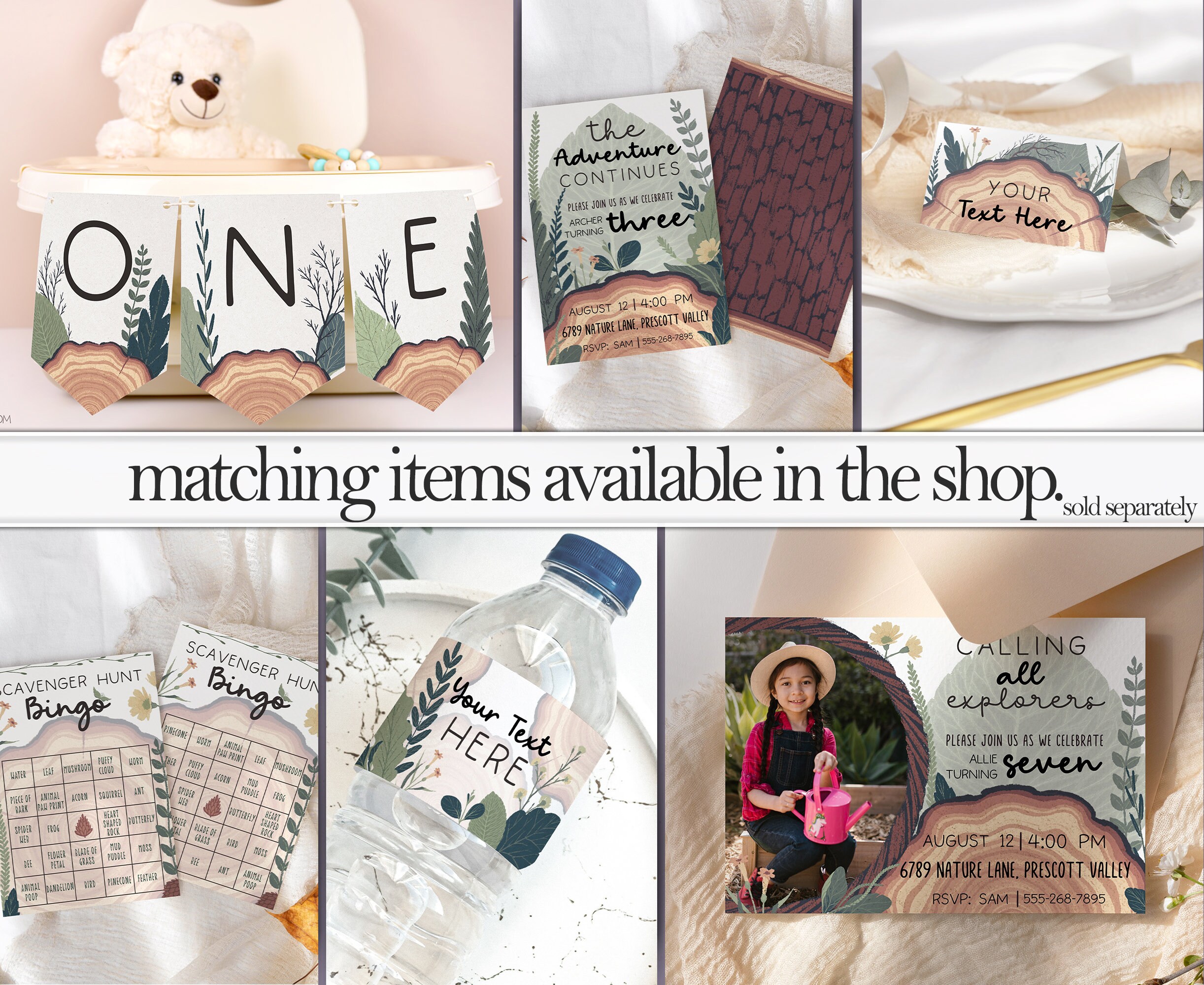 EDITABLE Outdoorsy Photo Birthday Party Invitation Nature Picture ...