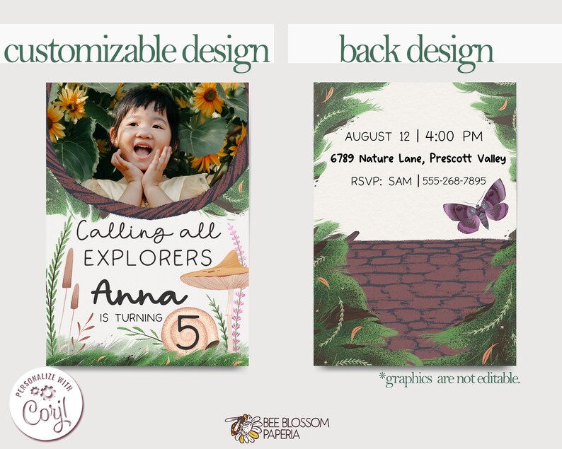 EDITABLE Nature Picture Birthday Party Invitation Outdoorsy Photo Bday ...