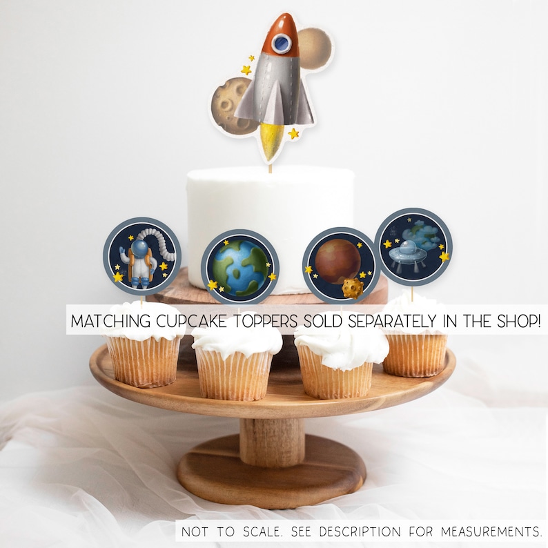 5 Printable Galaxy Birthday Cake Toppers | Astronaut Bday Cake ...