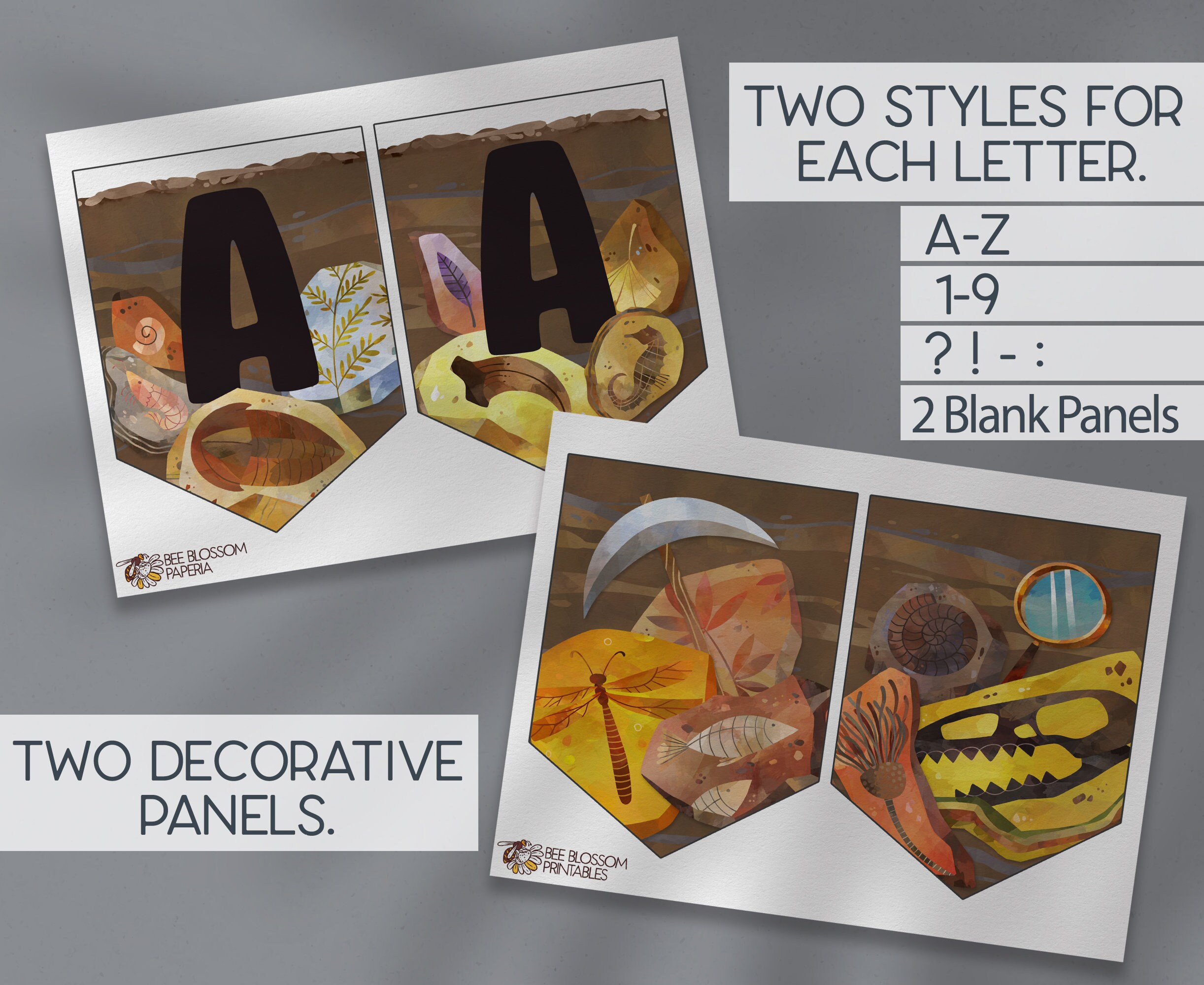 Dirt Fossil Alphabet Banner | A to Z | Letters A-Z | Dino Bedroom ...